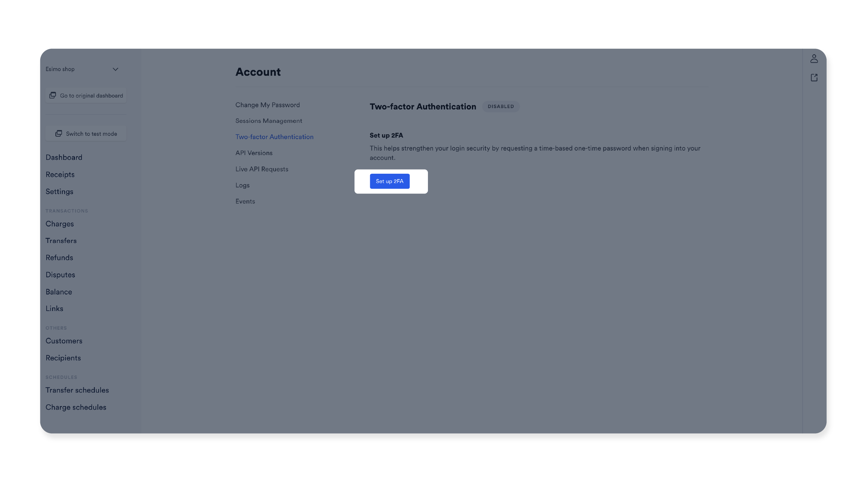 OpnPayments: How do I set up two-factor authentication?